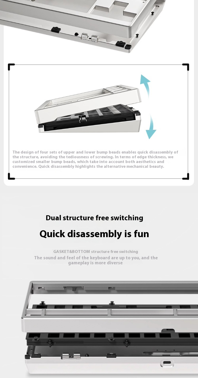 FURYCUBE GT80 Aluminum Wireless Mechanical Keyboard 75% Hot swappable ...