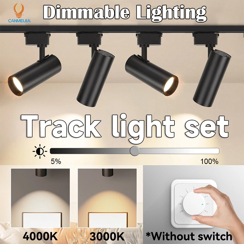 Dimmable Led Track Light Set Tricolor with Remote Spotlight 20W COB ...