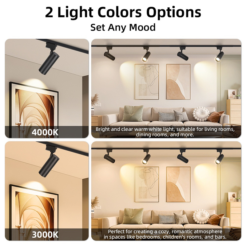 Dimmable Led Track Light Set Tricolor with Remote Spotlight 20W COB ...