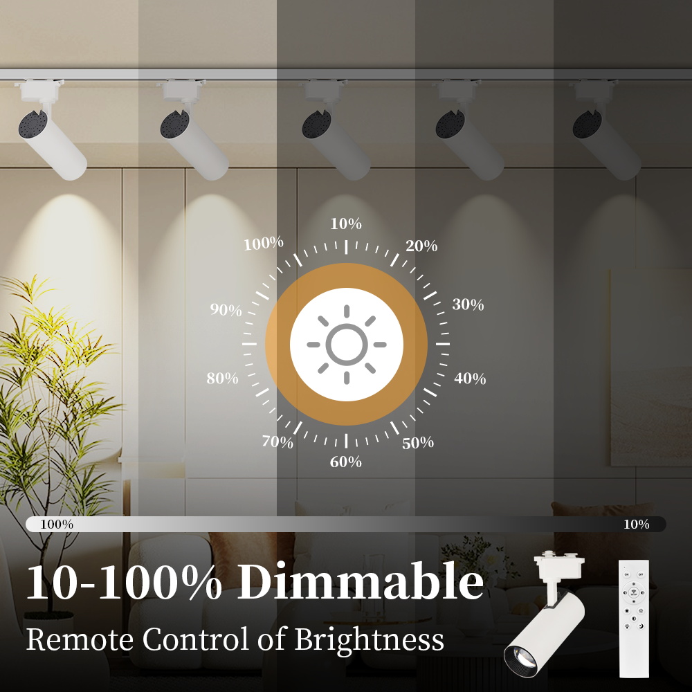 Dimmable Track Light Set Tricolor with Remote LED Lampu Spotlight 20W ...