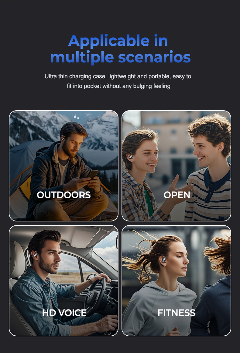 Lenovo ERAZER XF32 Al Smart Real-Time Translation Wireless Earphone Smart Touch Screen Bluetooth ...