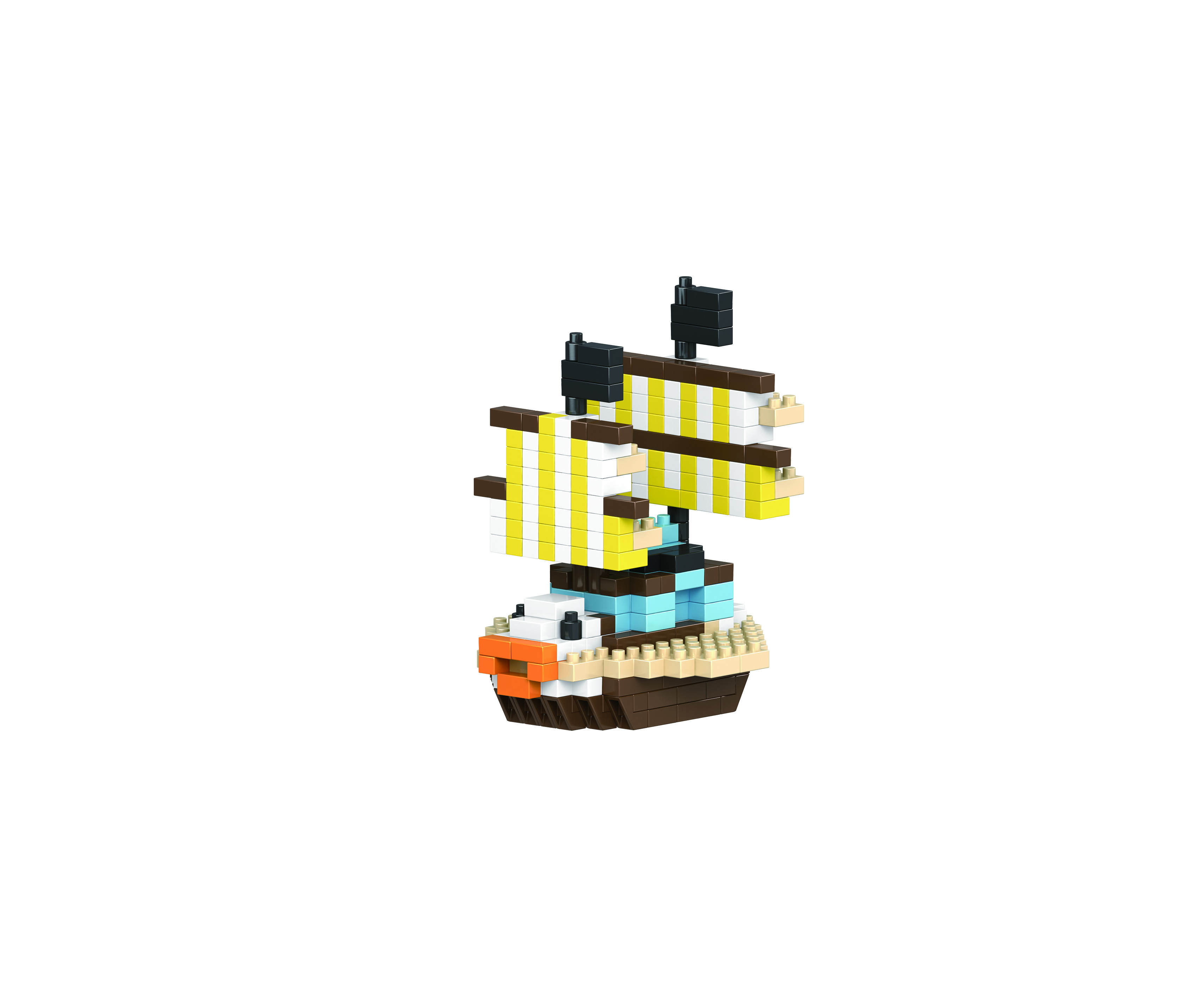 Mini Incompatible One Pieces ThousandSunny Boat Model Building Micro ...