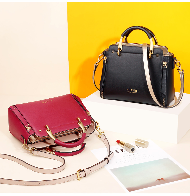FOXER Leather Handbag for Women Shoulder bag Crossbody Bag Ladies Top ...