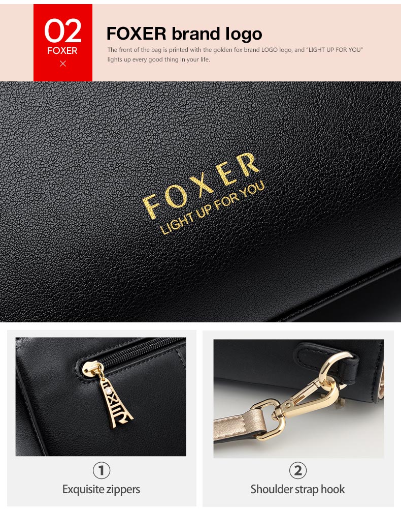 FOXER Leather Handbag for Women Shoulder bag Crossbody Bag Ladies Top ...
