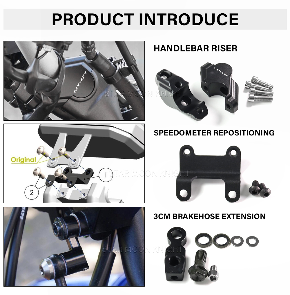 Brakehose Extension Adapter For YAMAHA MT-07 MT07 20212022 - Motorcycle ...