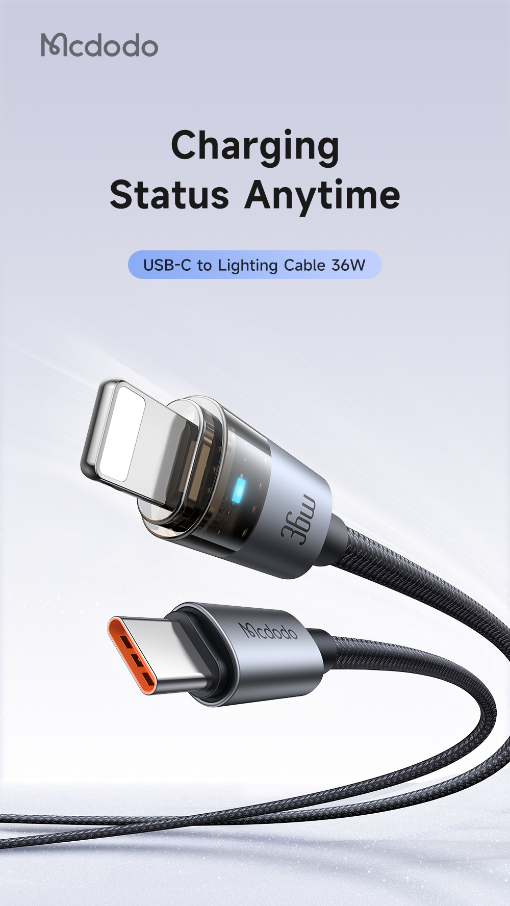 Mcdodo100W Type C To Type C Fast Charging Cable For iP 17ProMax 16 Pro ...