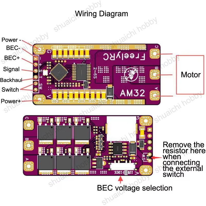 NEEBRC 1PCS 2-6S 65A AM32 ESC PRO 32-bit Speed Controller With 5V/6V/7 ...