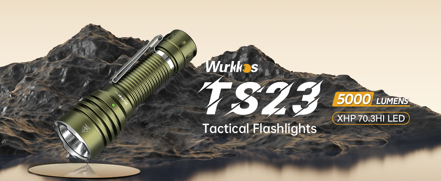 Wurkkos TS23 5000Lm XHP70.3 HI 6000-6500K 21700 battery electric tail ...
