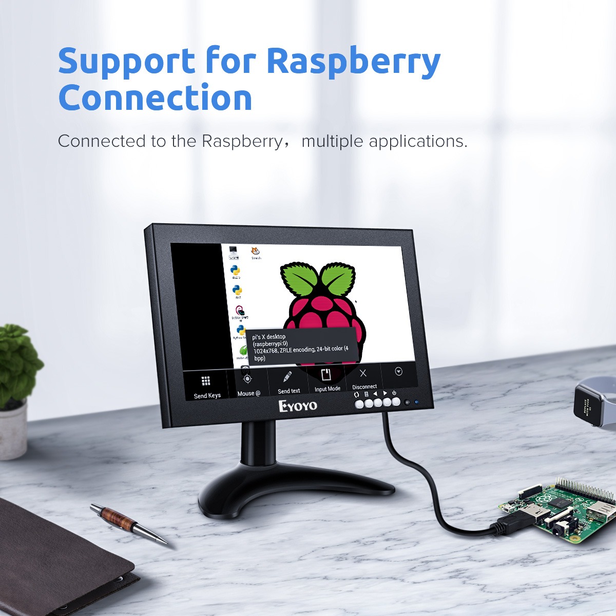 Eyoyo Portable 8 inch IPS Monitor HD 1280X720 High-Resolution Full View ...