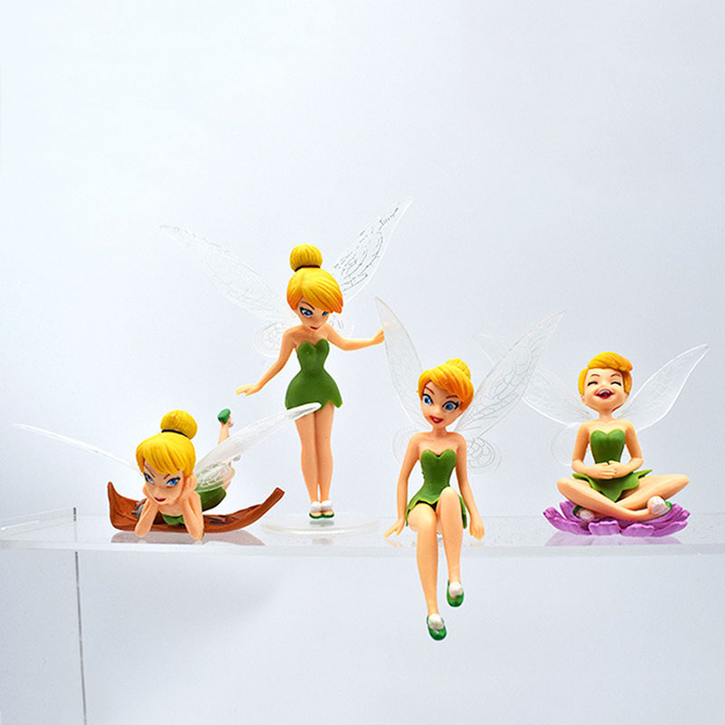4Pcs/Set 4cm-9cm Tinkerbell Tinker Bell Flower Elves Princess Cartoon ...
