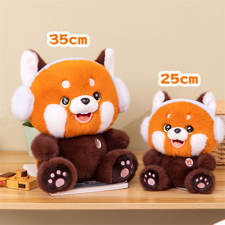 Headphone Animals Plush Toy Cute Panda Soft Stuff Toy Red Panda Doll ...