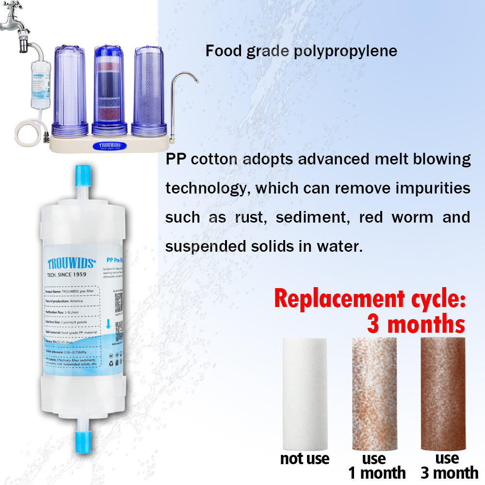 TROUWIDS Water Filter Replacement Cartridge Refill Pre Filter Element ...