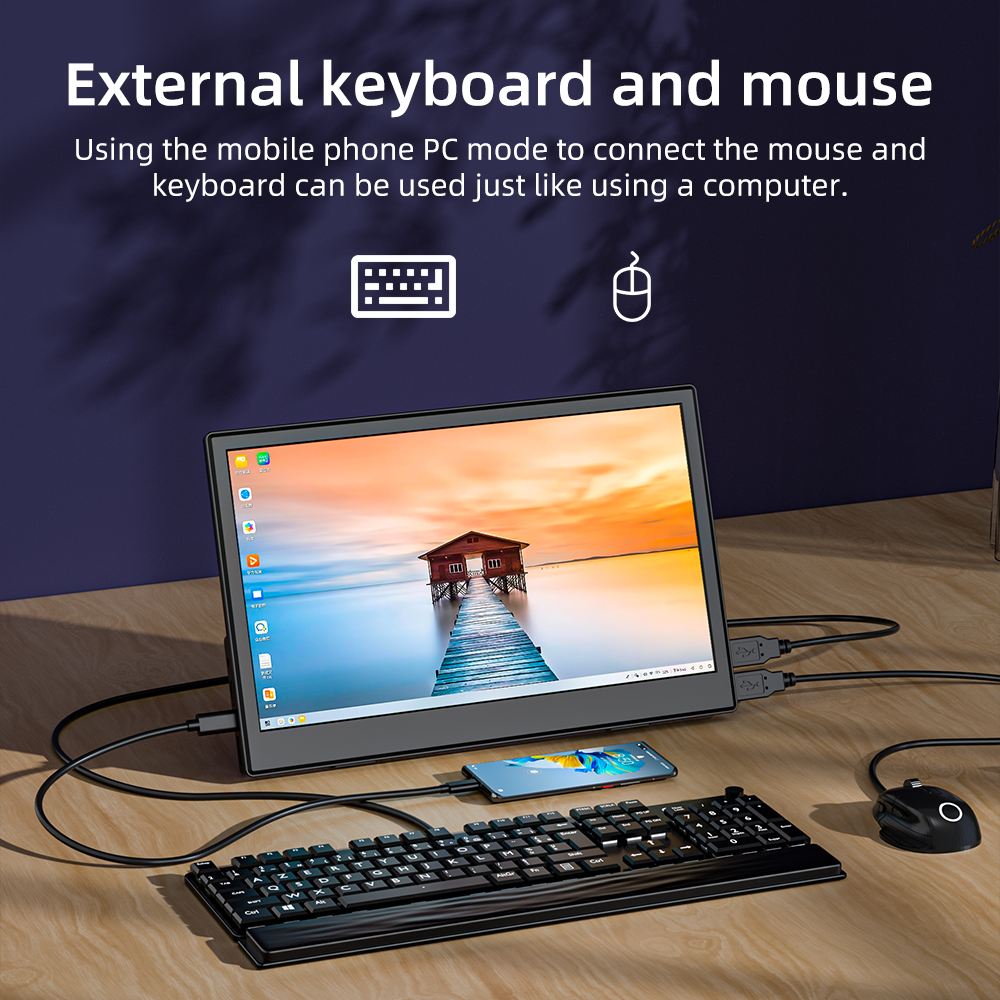 Byone11.6 inch Ultra-thin Portable Monitor Full HD Screen Gaming Monitor 1920*1080P IPS Display ...