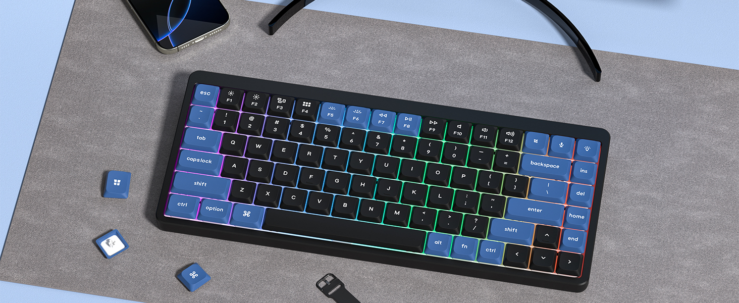 Womier 138 Keys Skyline R3 Low Profile PBT+PC Double-Shot Keycaps Set ...