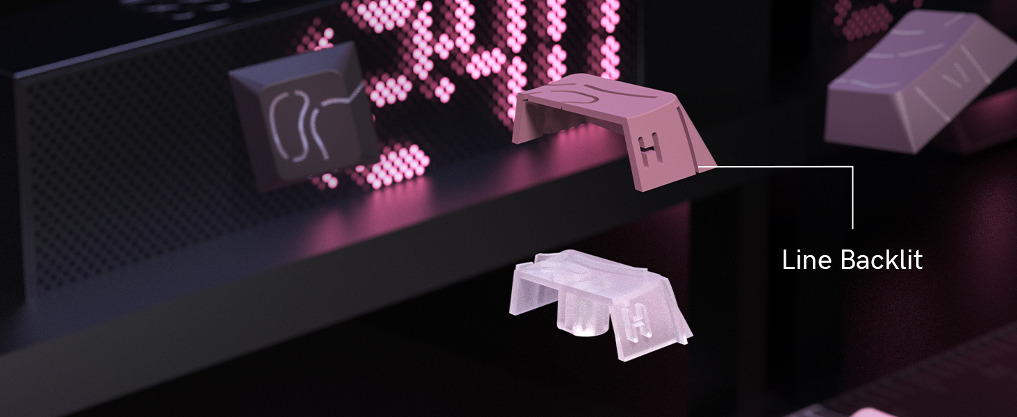 98 Keys Shine Through Cherry Profile Keycaps Double Shot PBT Custom Key ...