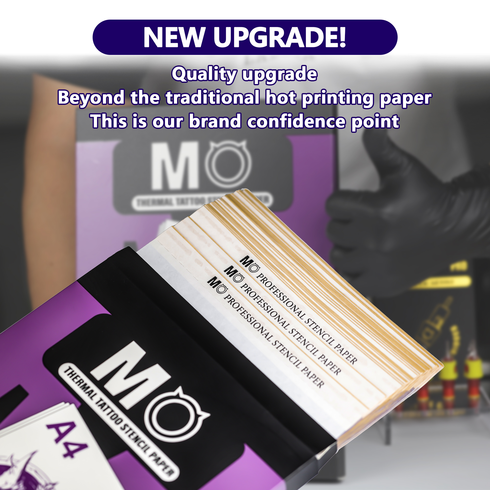 100 Sheets/Box MO Tattoo Transfer Paper A4 Size Thermal Tattoo Stencil ...