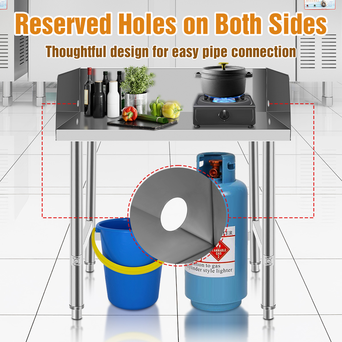 【Ready Stock】304 Stainless Steel Cooking Table Gas Stove Rack Kitchen ...