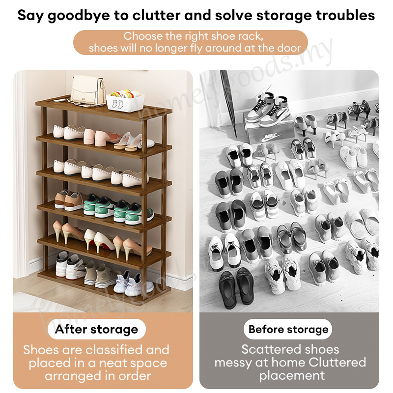 Shoe Rack Rak Kasut 5/6/7/8/9 Layers Rak Kasut Kayu Over 30+Pairs ...