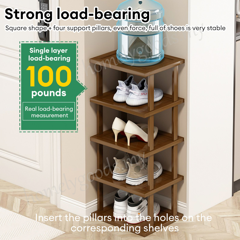 Shoe Rack Rak Kasut 5/6/7/8/9 Layers Rak Kasut Kayu Over 30+Pairs ...