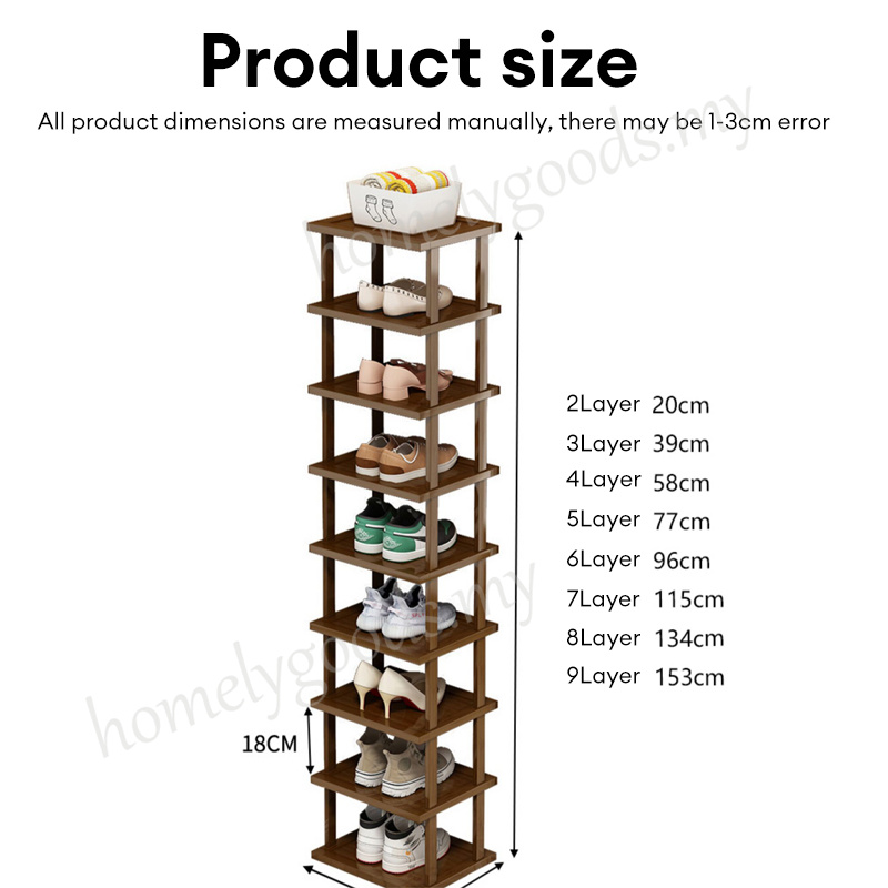 Shoe Rack Rak Kasut 5/6/7/8/9 Layers Rak Kasut Kayu Over 30+Pairs ...