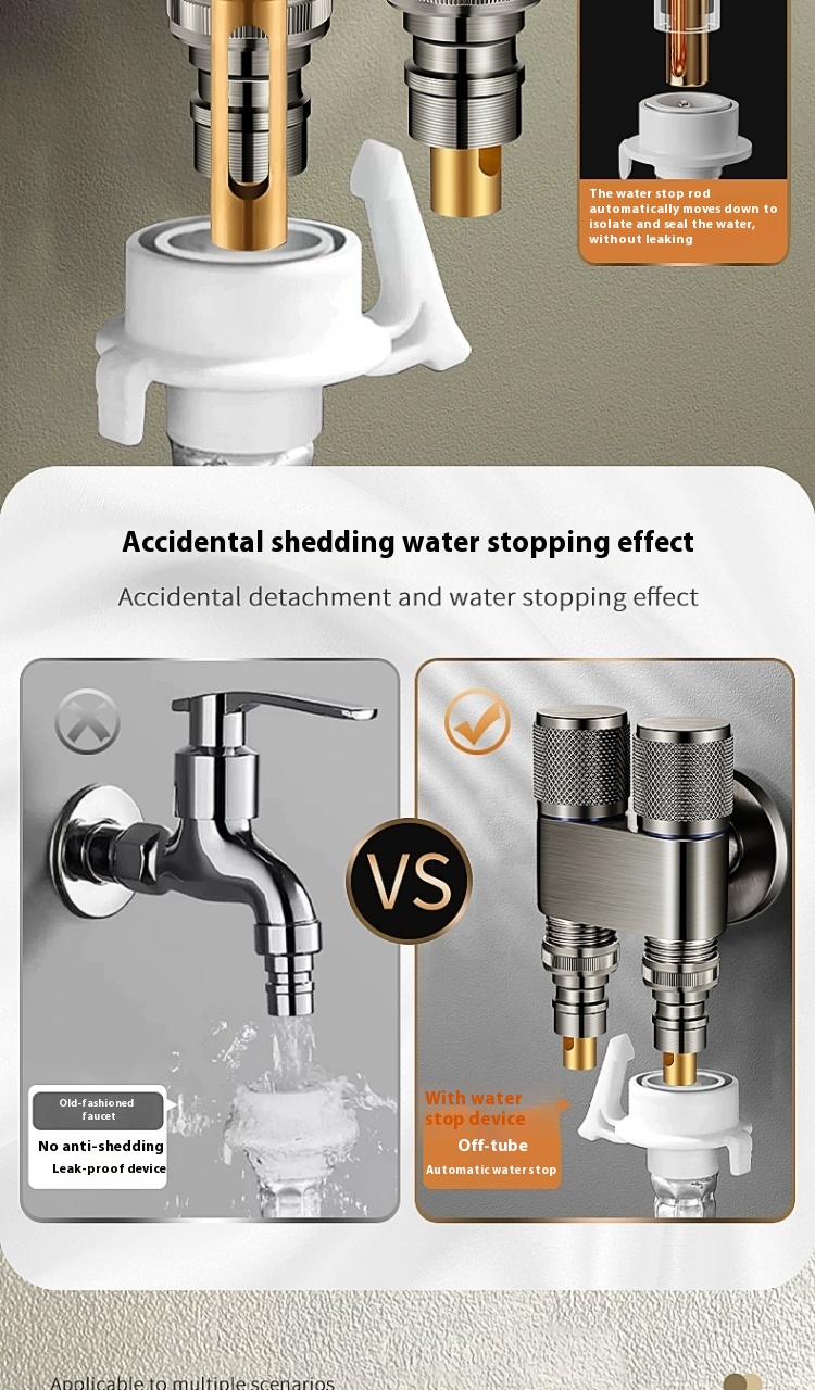 Double control two way Angle valve bathroom toilet washing machine faucet two way Angle valve ...