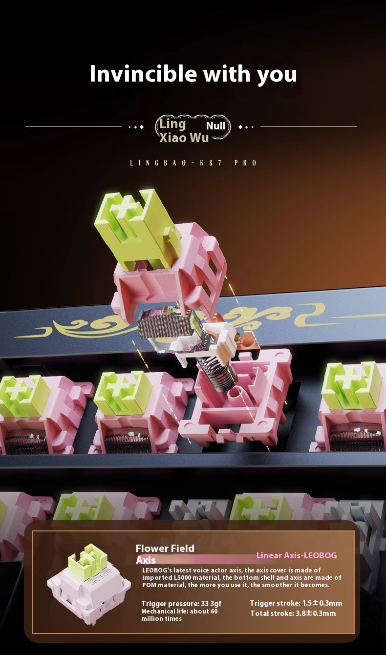 Ling Leopard K87PRO Wireless Mechanical Keyboard 75% Hot swappable RGB ...