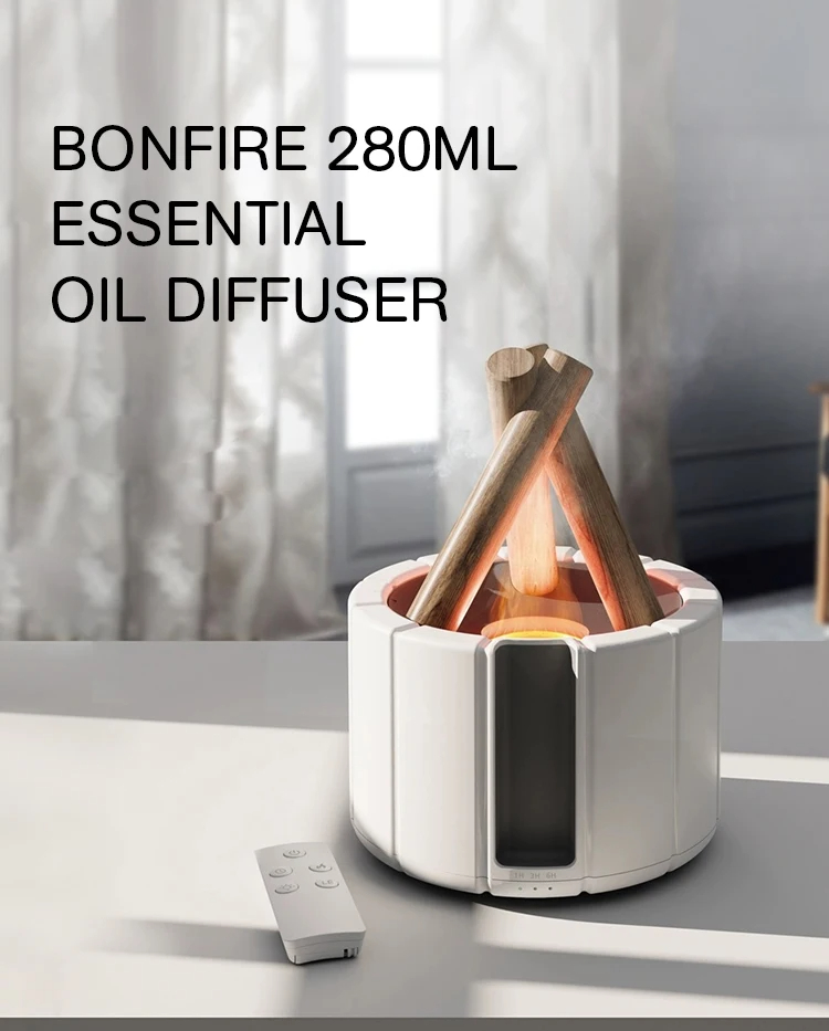 Simulated Flame Aroma Diffuser Bonfire Air Humidifier Ultrasonic Cool ...