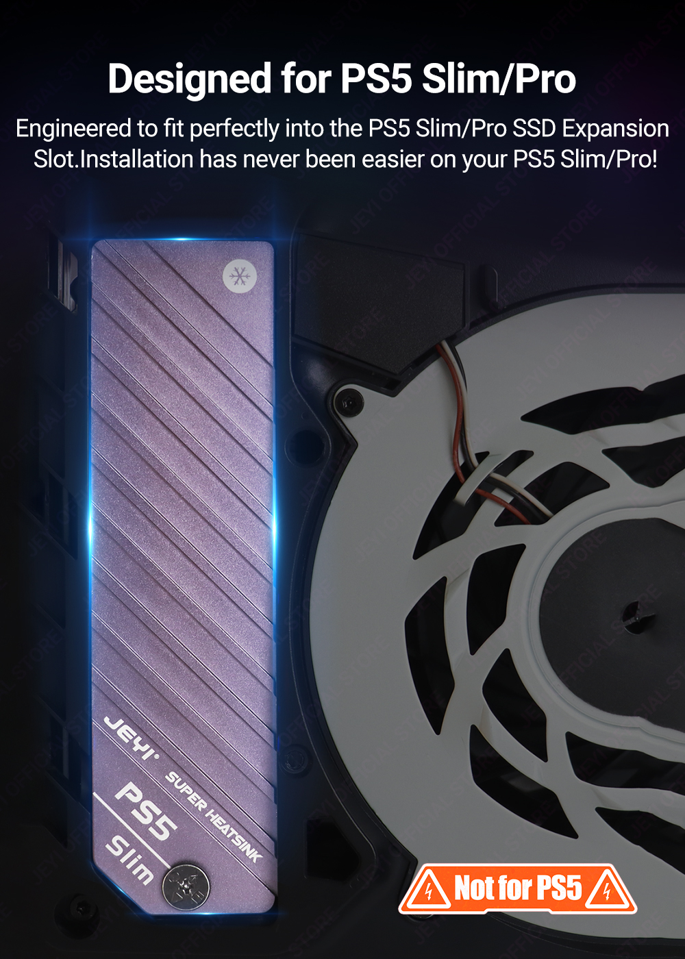 JEYI PS5 Slim/Pro SSD Heatsink, M.2 SSD Cooler and Cover 2 in 1 for ...