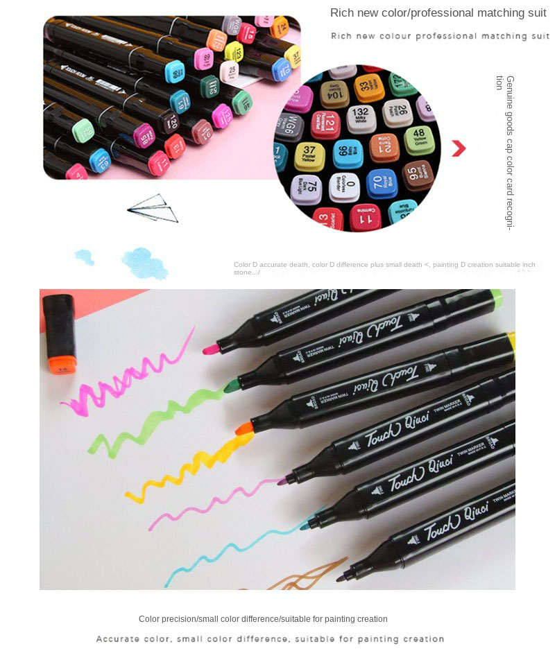 36/48 Colors double-pointed marker large-capacity children's painting ...