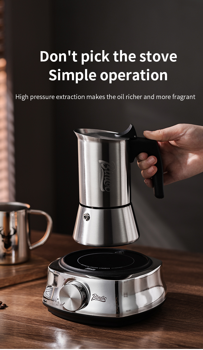 BINCOO Stainless Steel Moka Pot Home Use European Small Single Valve ...
