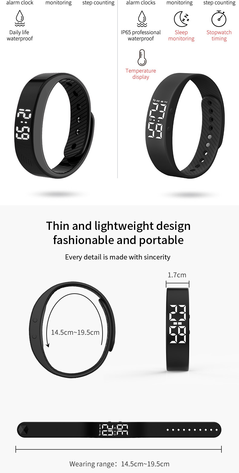 ZGO Electronic Kids Smart Watch Middle School Student Sports Pedometer ...