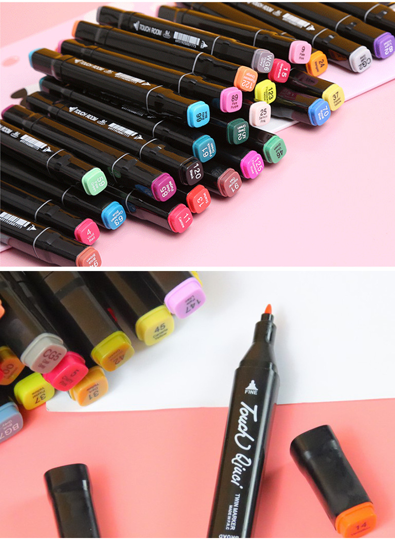 36 /48 Color Double-Pointed Marker Large-Capacity Children's Brush Bag ...