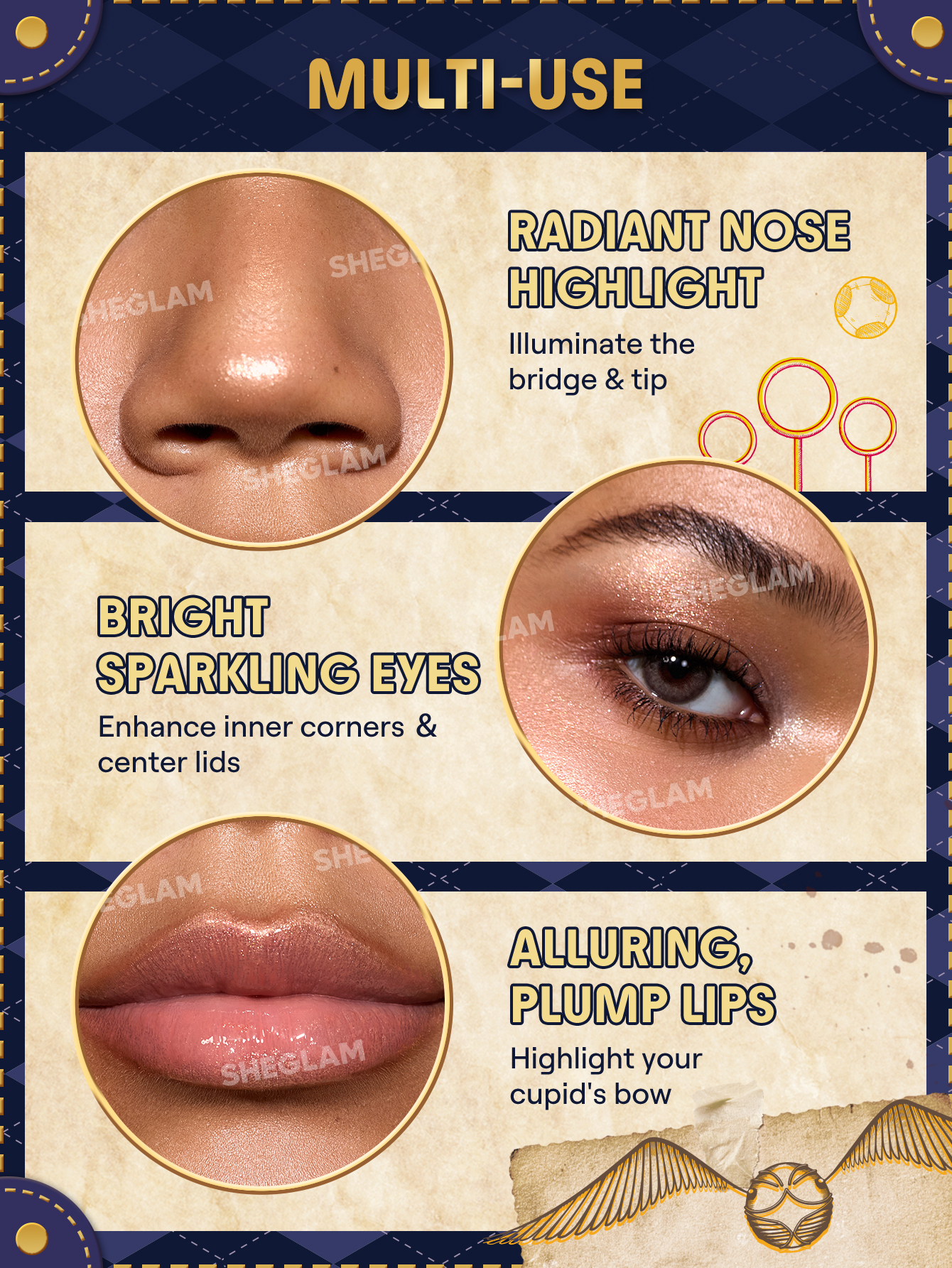 Harry Potter™ X SHEGLAM Golden Snitch Highlighter Bronzer Shiny Face ...