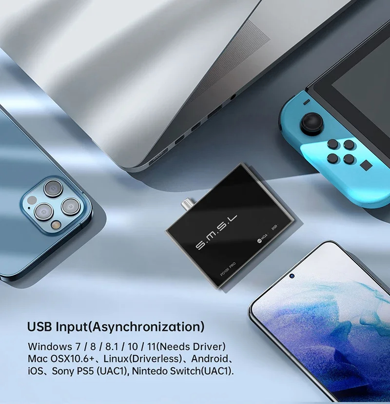 SMSL PO100 PRO USB Digital Interface MQA Decoding XOMS XU316 DSD64 ...