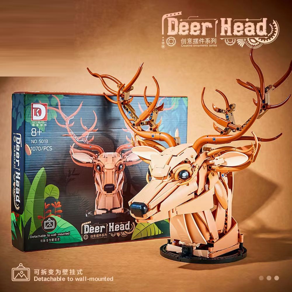 Deer Head Hunter Trophy Building Blocks 1070 Pcs TEC CREATORS Animals ...