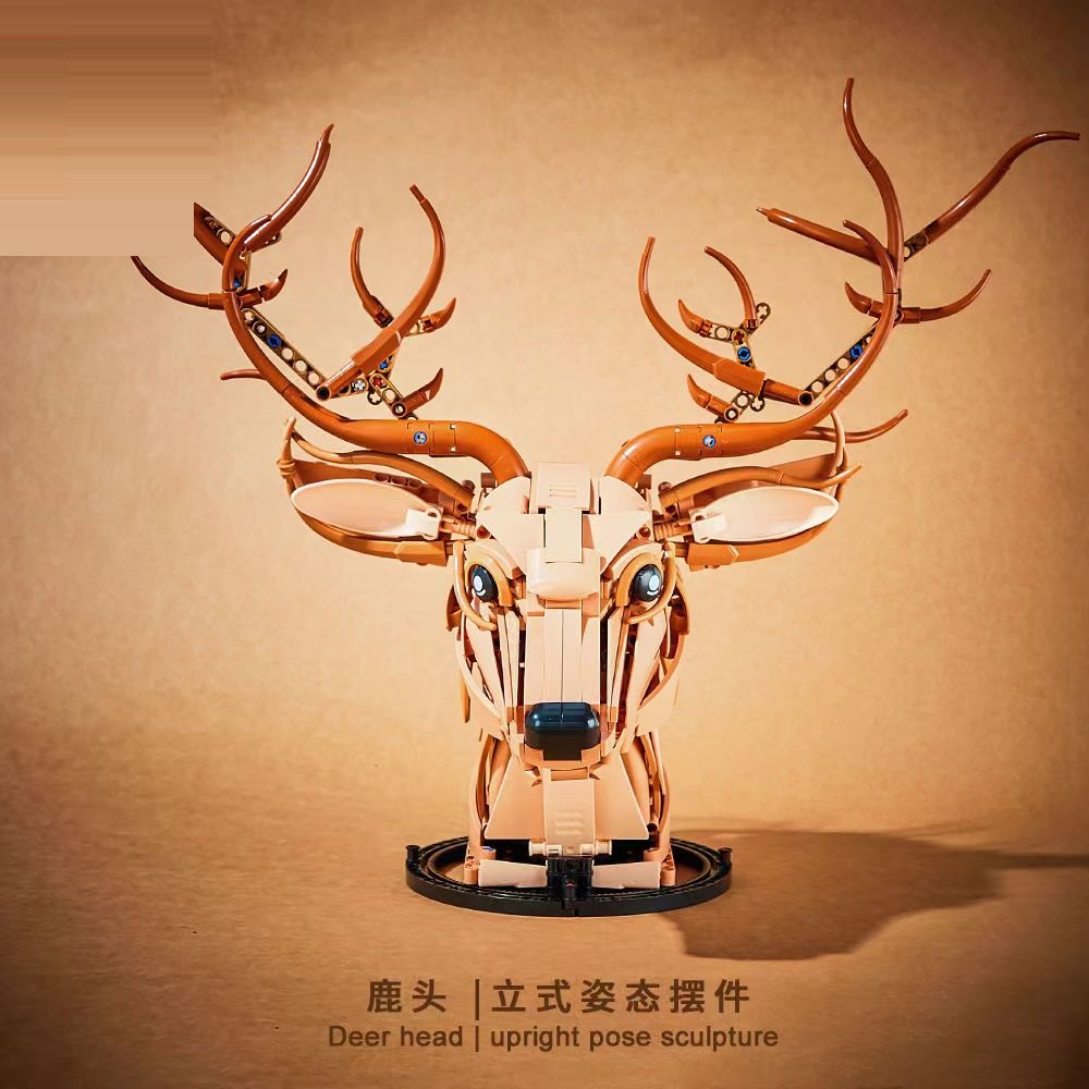 Deer Head Hunter Trophy Building Blocks 1070 Pcs TEC CREATORS Animals ...
