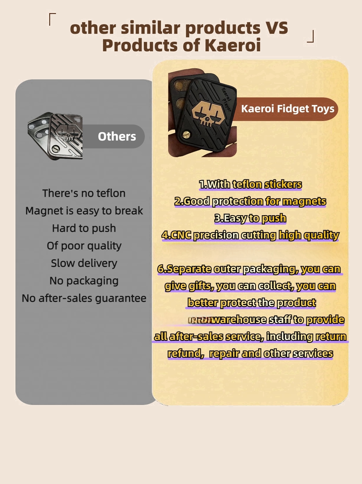 Local Ready Stock 【Kaeroi】AK Skull Poker Stainless Steel Fidget Slider ...