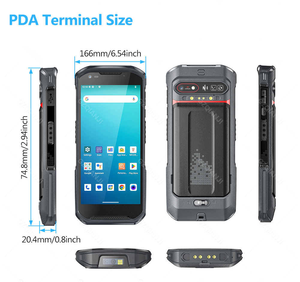 Handheld PDA Terminal 4G LTE Android 13 Data Collector 6+64GB With 1D ...
