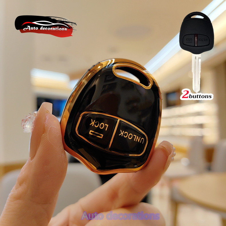 Mitsubishi car key case gold edge suitable For mirage glx/pajero/LANCER ...