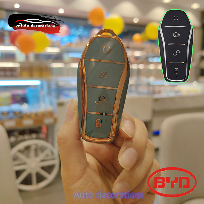 BYD Car keychain gold edge key case suitable For BYD Dolphin / BYD Atto ...