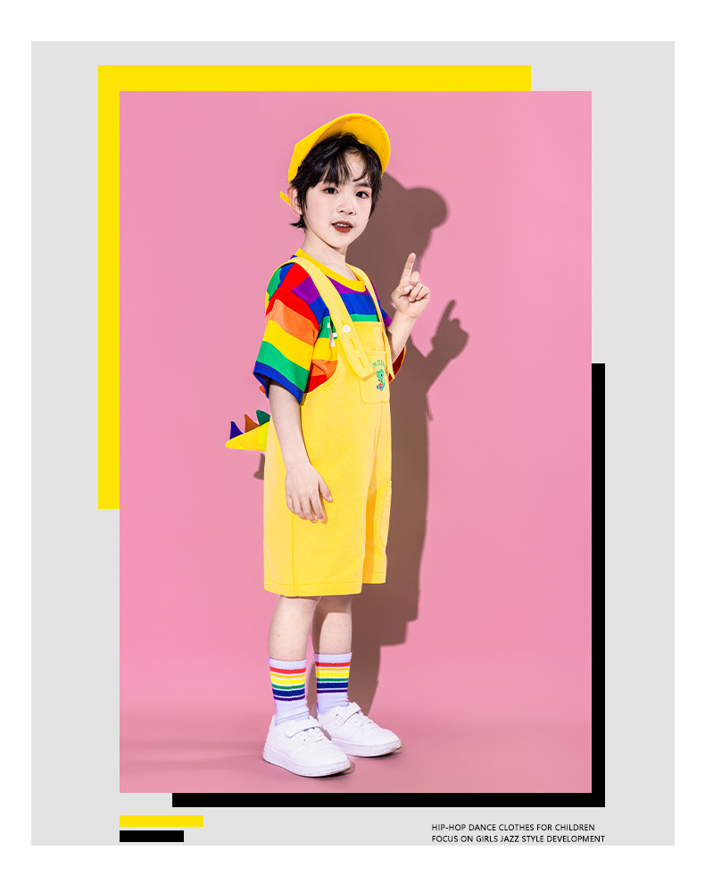 Elementary School Students Games Costume Opening Style Rainbow Suit ...