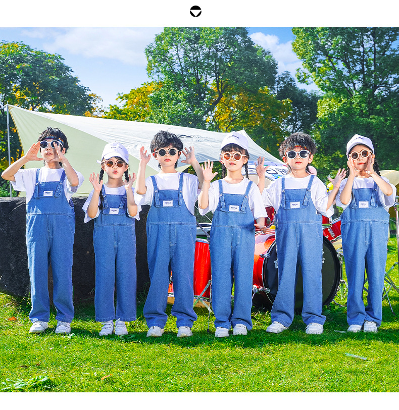 Children's Day Cheerleading Costume Overalls Kindergarten Graduation ...