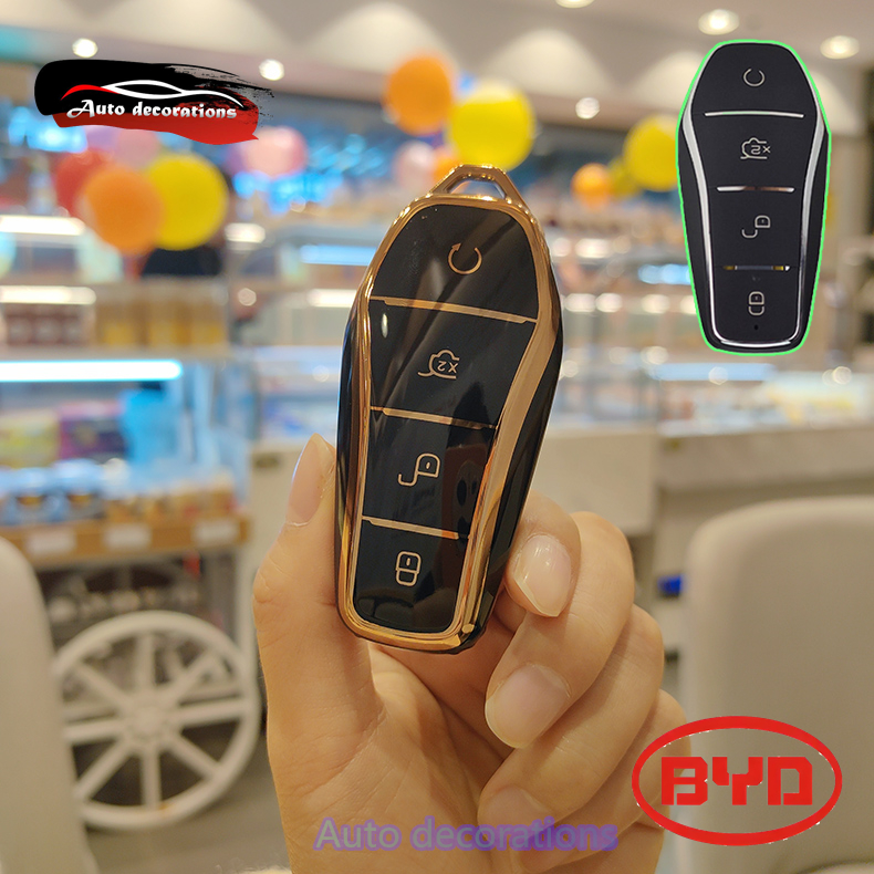 BYD Car keychain gold edge key case suitable For BYD Dolphin / BYD Atto ...