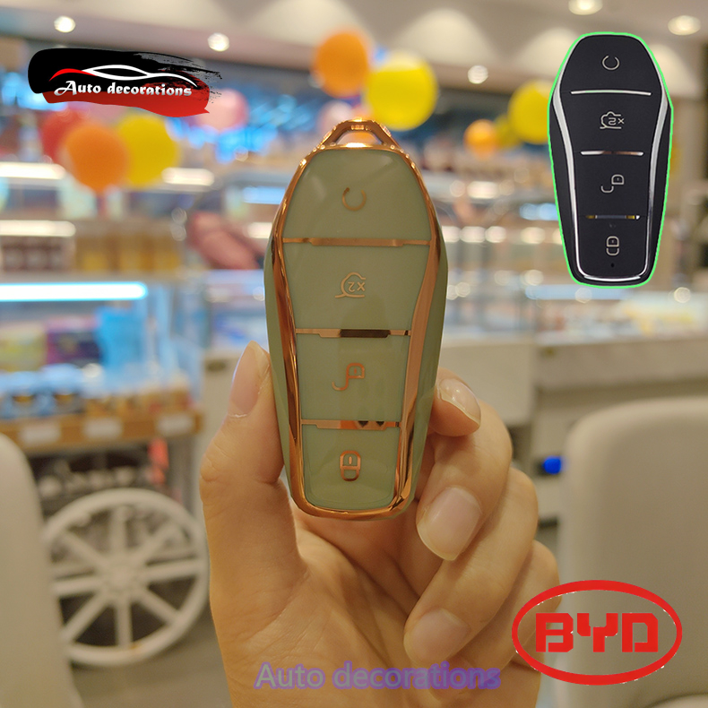 BYD Car keychain gold edge key case suitable For BYD Dolphin / BYD Atto ...