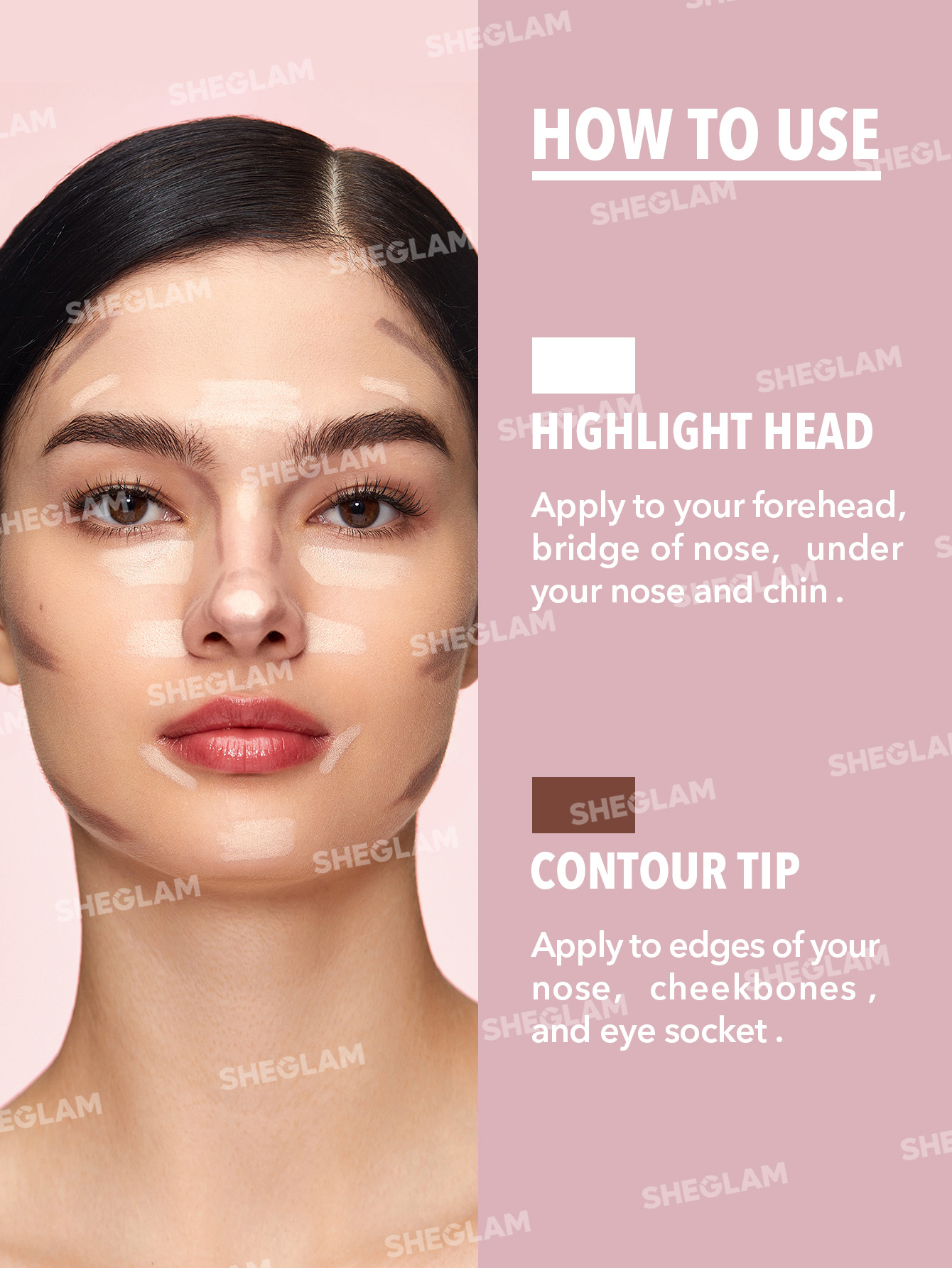 SHEGLAM 2 In 1 Fine Line Nose Contour & Highlight Pen Non-Greasy Long ...