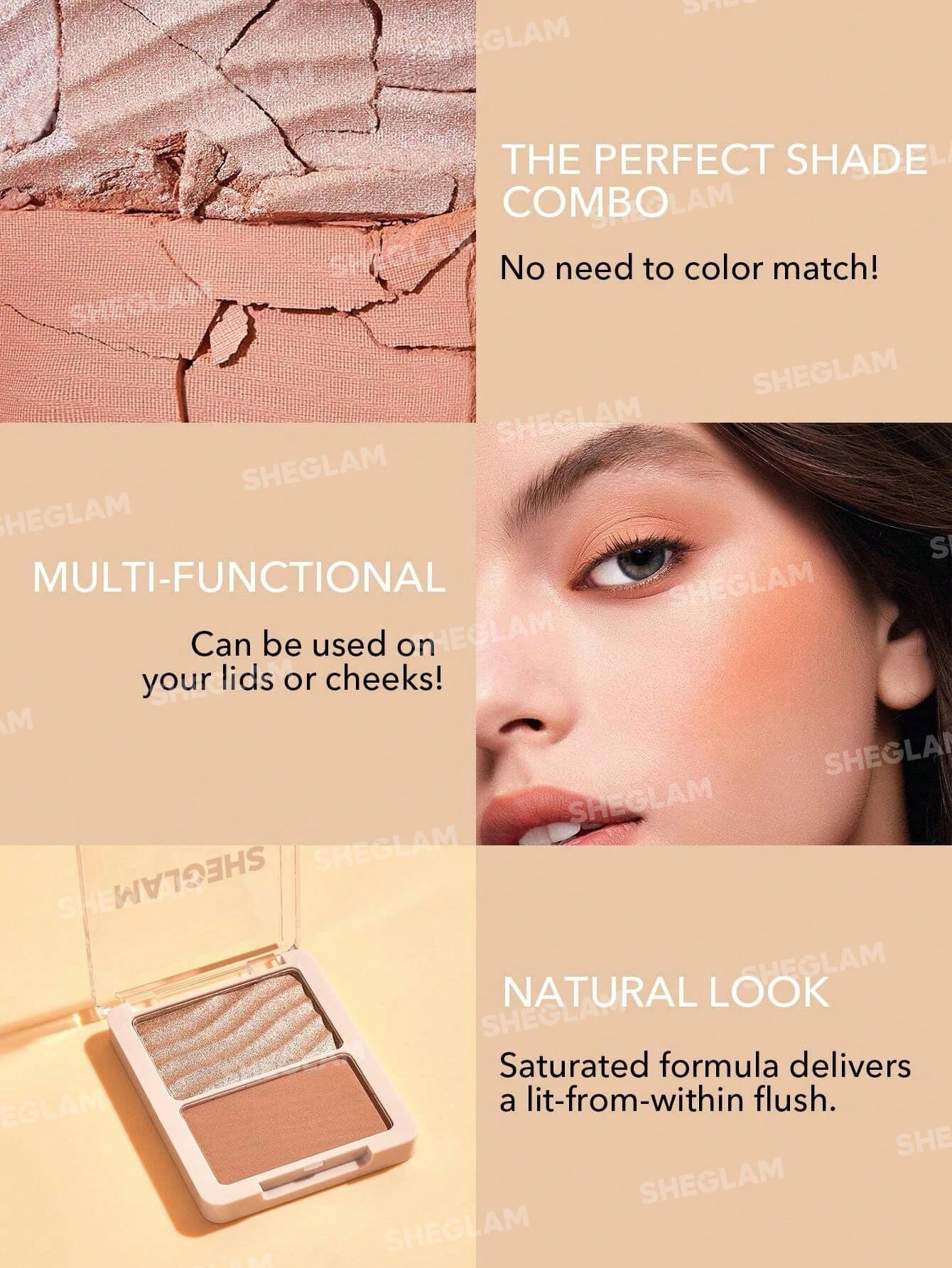 SHEGLAM Glam 101 Hybrid Highlighter & Blush Duo-Blush Highlighter ...