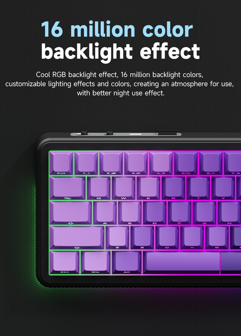 WEIKAV WK68 65% Tri-mode Mechanical Keyboard Wireless Bluetooth 2.4G ...