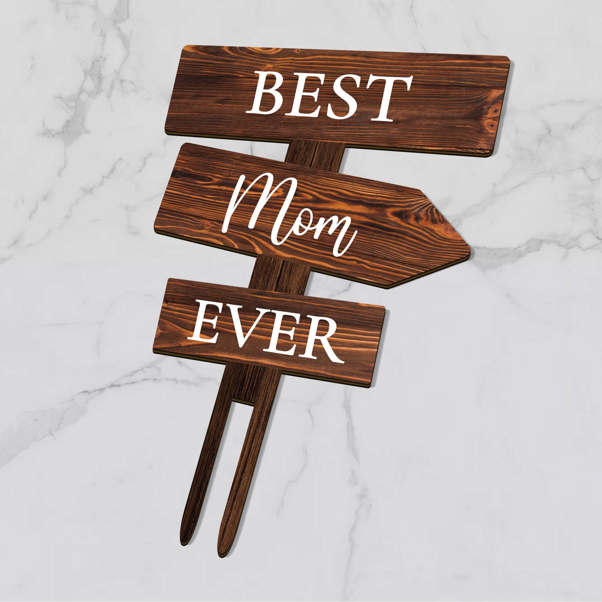 "Best Dad EVER " "Best Mom EVER "Wooden Cake Topper - Mother's Day ...