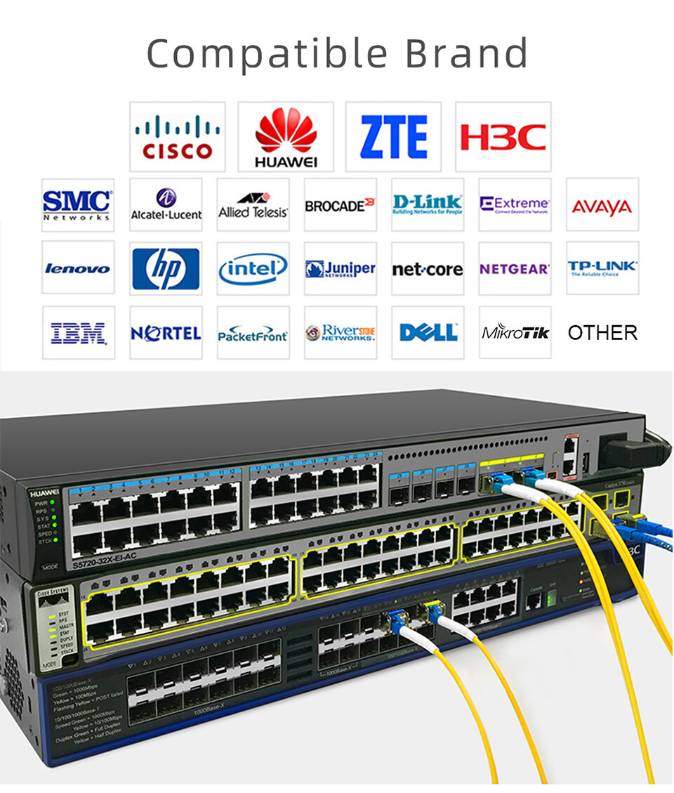 JT-COM a Pair SFP Module Single Mode Single Fiber 1.25G Gigabit SC ...