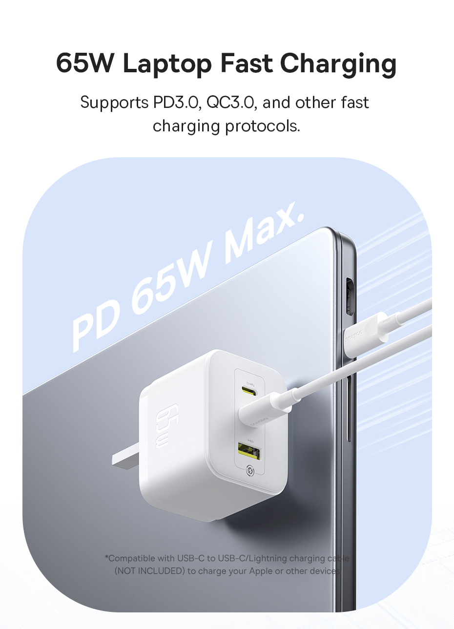 Baseus Palm 20W/30W/65W PD USB-C Fast Charger for Phone Pad Samsung ...